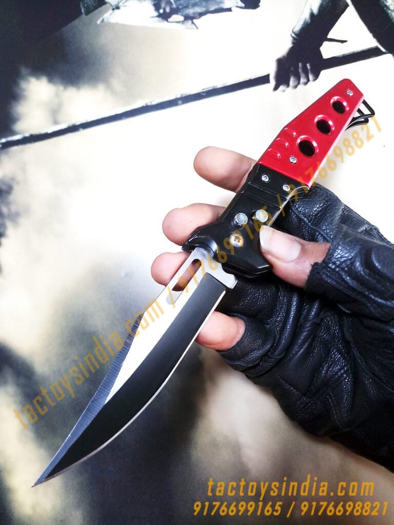 Ninja Red/Black Assassin’s choice Automatic Folder Safety Button knife ...