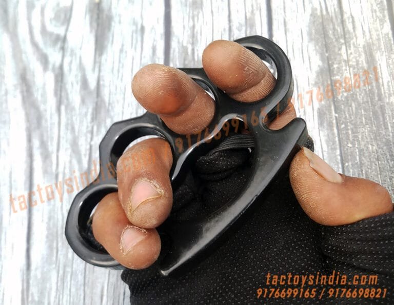 Black Heavy Duty Thick Knuckle Duster for Travellers Riders Self ...